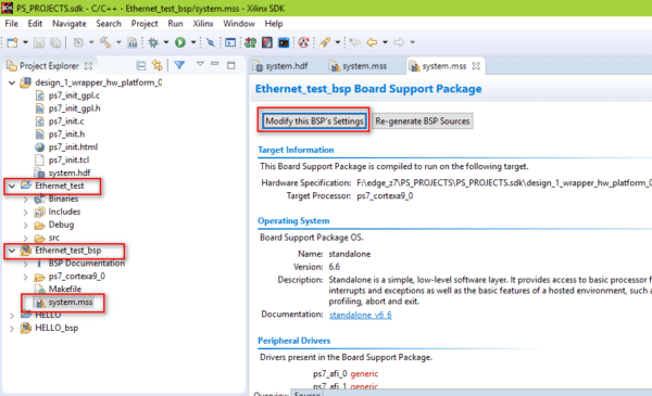 PS UART, DDR3, Ethernet, Button and LED demo on EDGE ZYNQ SoC FPGA kit